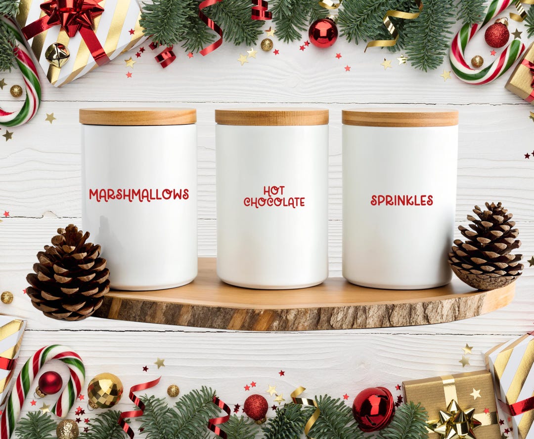 Hot Chocolate Station Vinyl Decals | Cocoa Bar Labels | Marshmallow ...