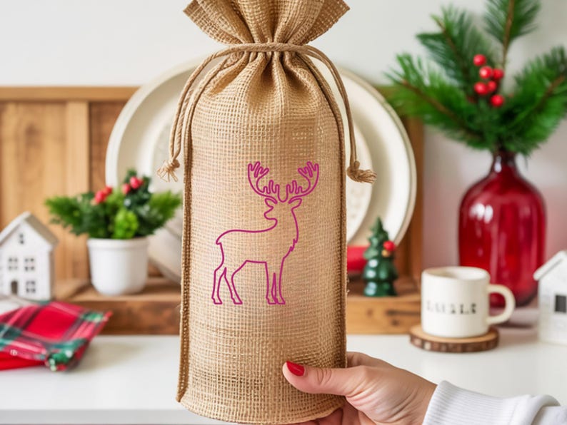 Reindeer Outline Iron on Transfer HTV Decal - Etsy UK