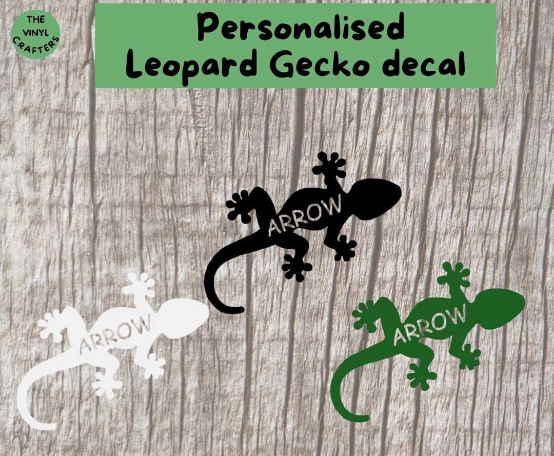 Personalised Leopard Gecko Decal Sticker/high Quality Vinyl/great for ...