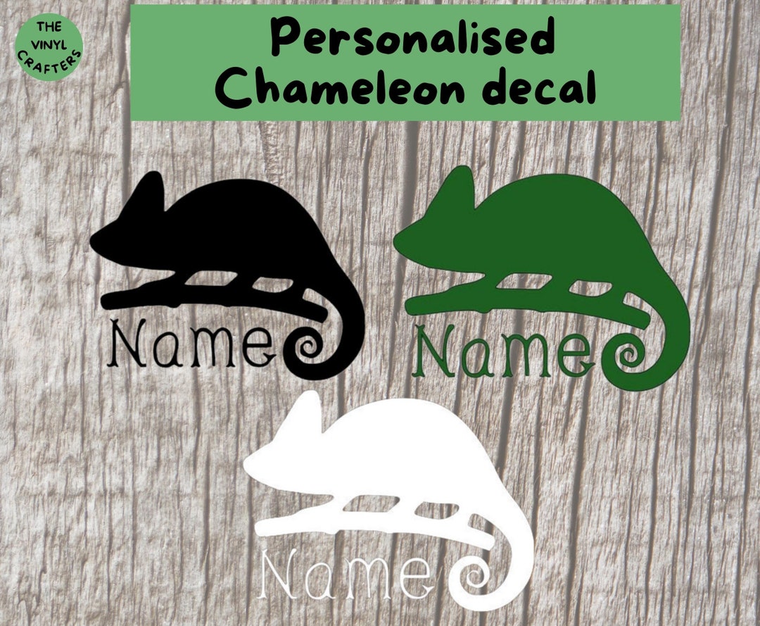 Personalised Chameleon Decal Sticker. High quality vinyl/Reptile ...