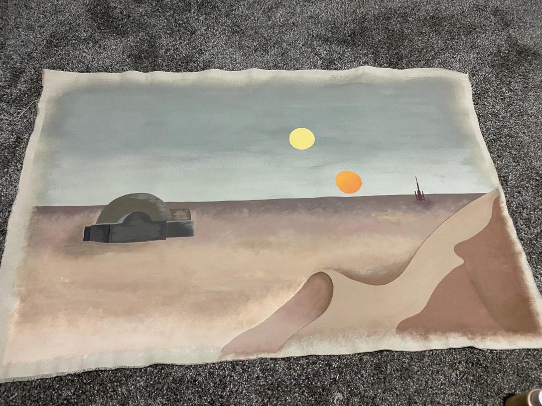 Tattooine Landscape Tapestry Painting - Etsy