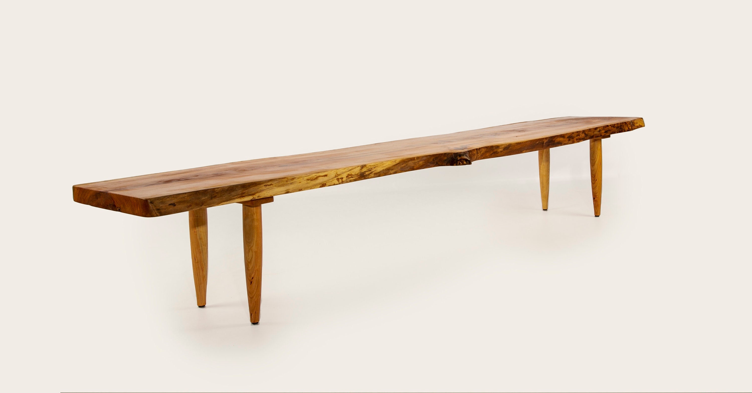 Live Edge Bench – Black Walnut, Cherry, Oak - Mid Century Modern ...