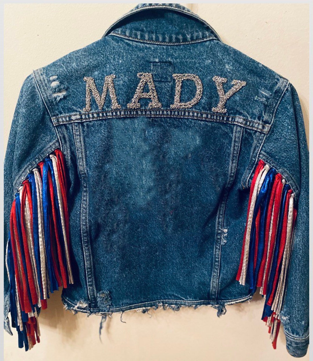 Patriotic Fringe Denim Jacket - Etsy