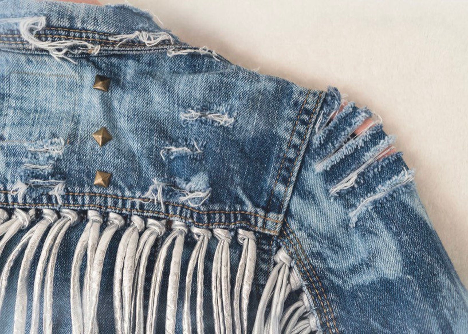 Silver arm fringe jacket | Etsy