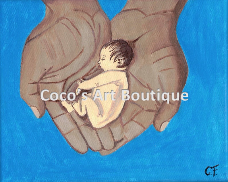 Baby in God's Hands Digital Art Print - Etsy