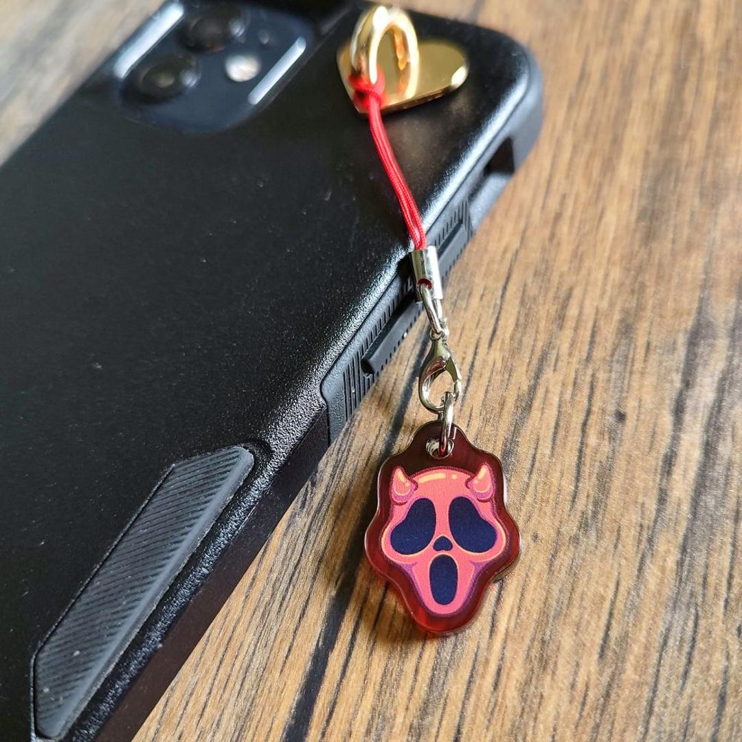 Devil Horror Mask | 1in Double-sided Clear Horror Acrylic Phone Charm ...