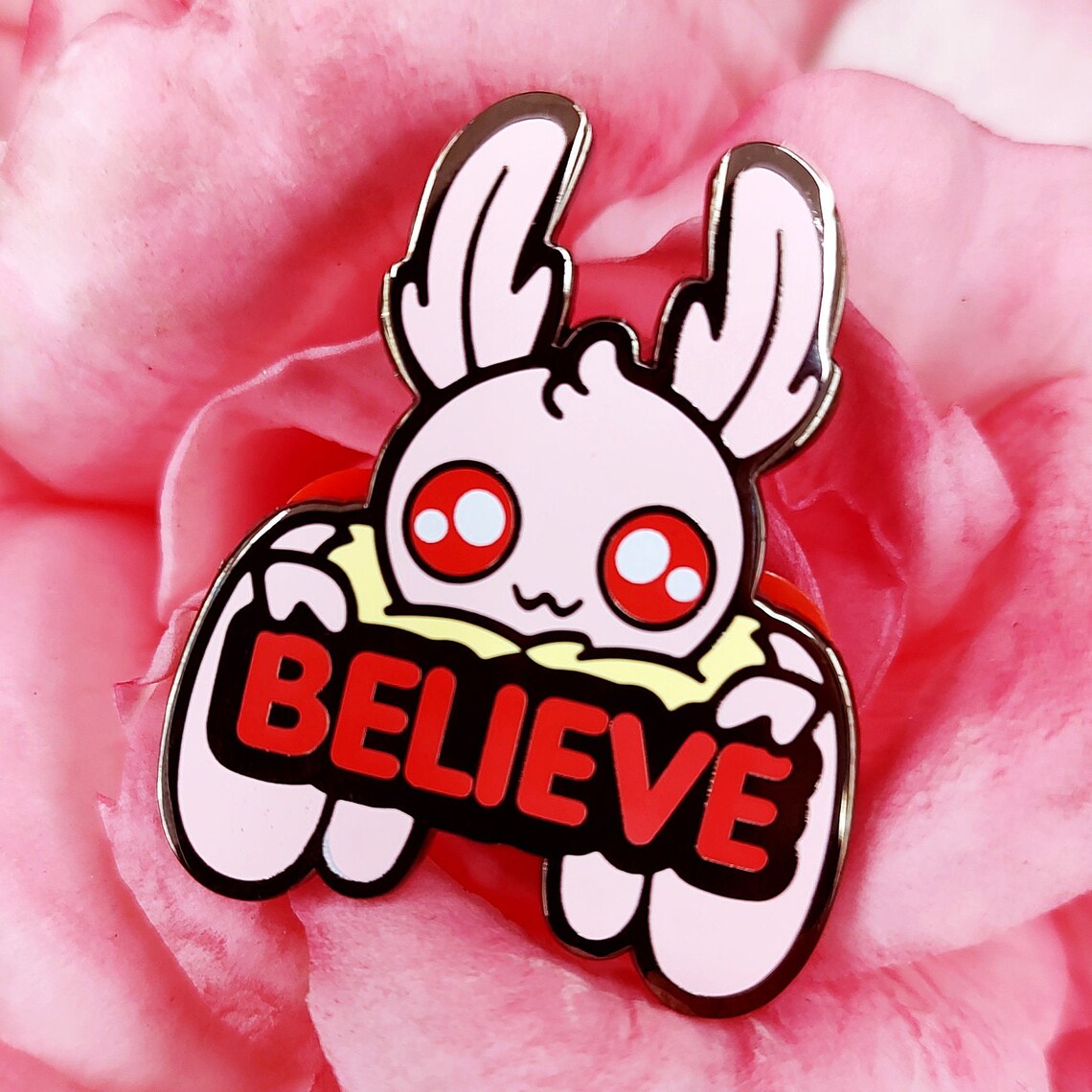 PINK Mothman Believe Enamel Pin - Etsy