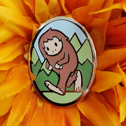 Big Foot Enamel Pin Sasquatch Cryptid Pin - Etsy