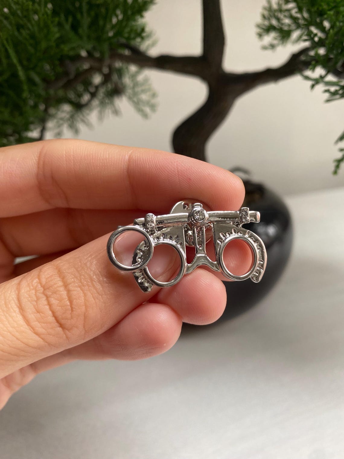 Silver Eyeglasses / Spectacle / Phoroptor / Trial Frame Pin Brooch ...