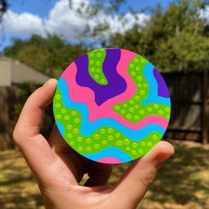 Hand-painted Trippy Dotted Magnets - Etsy