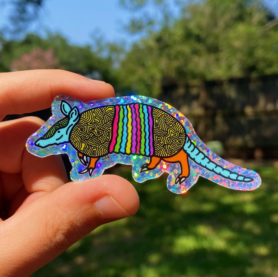 Glitter Trippy Armadillo Sticker - Etsy
