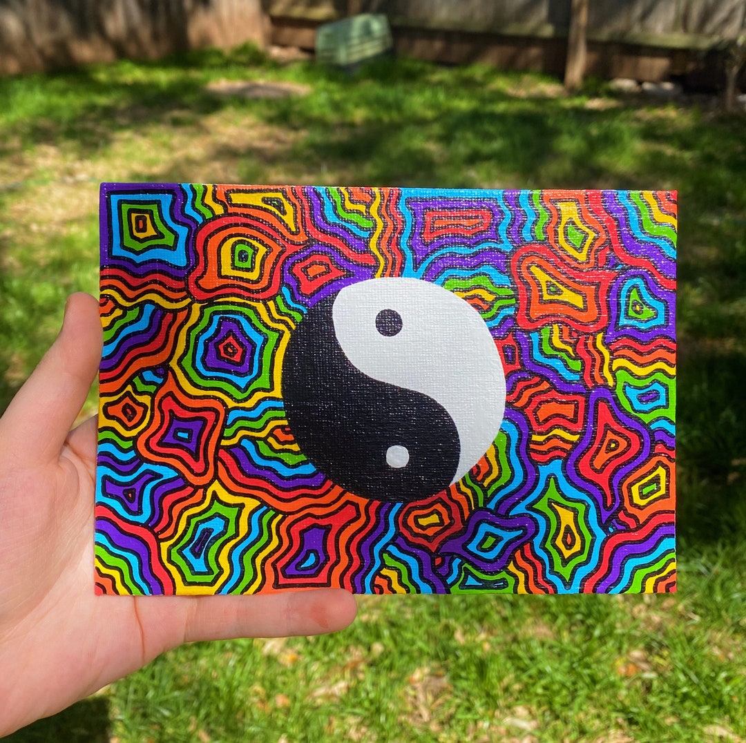 Trippy Yin Yang Painting - Etsy