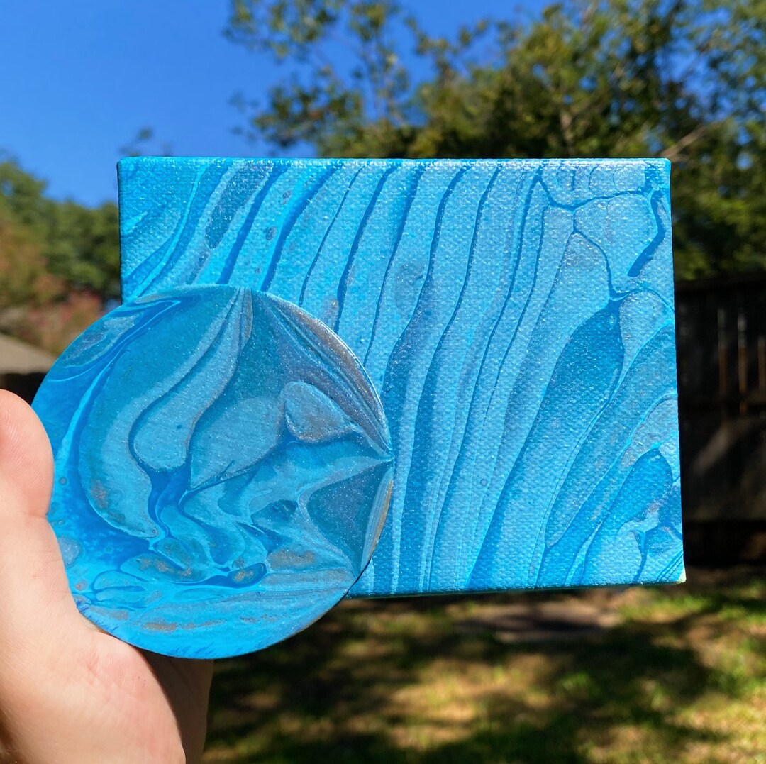 Mini Fluid Art Painting & Magnet Set - Etsy