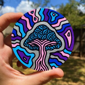 Trippy Circle Wooden Magnets - Etsy