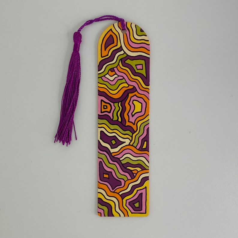Trippy Hand-painted Bookmarks - Etsy