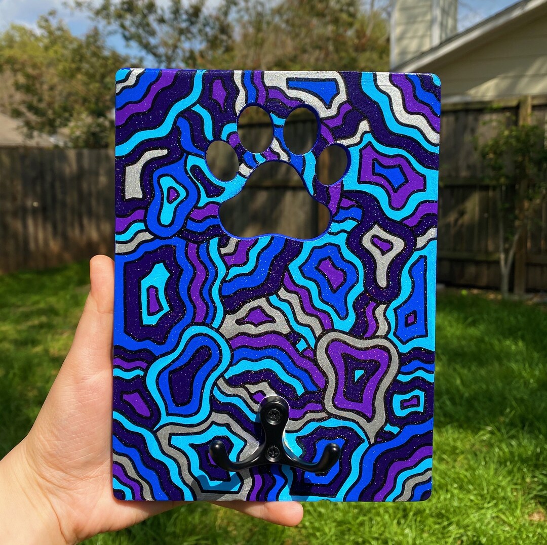 Trippy Wooden Dog Leash Hooks - Etsy