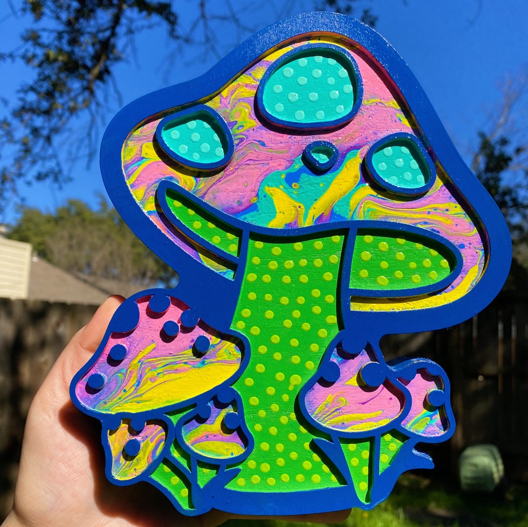 3D Trippy Mushroom Decor - Etsy