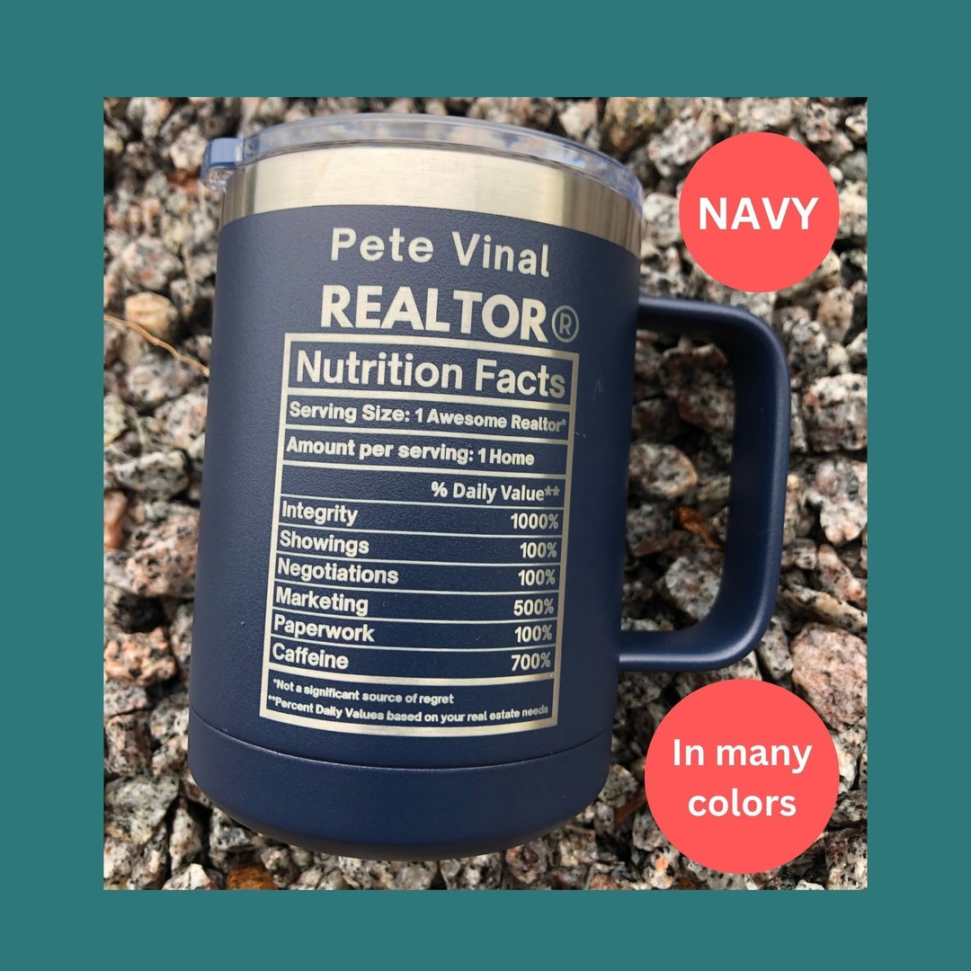Personalized Real Estate Agent Gift, Realtor Steel Insulated 15 Oz Mug ...