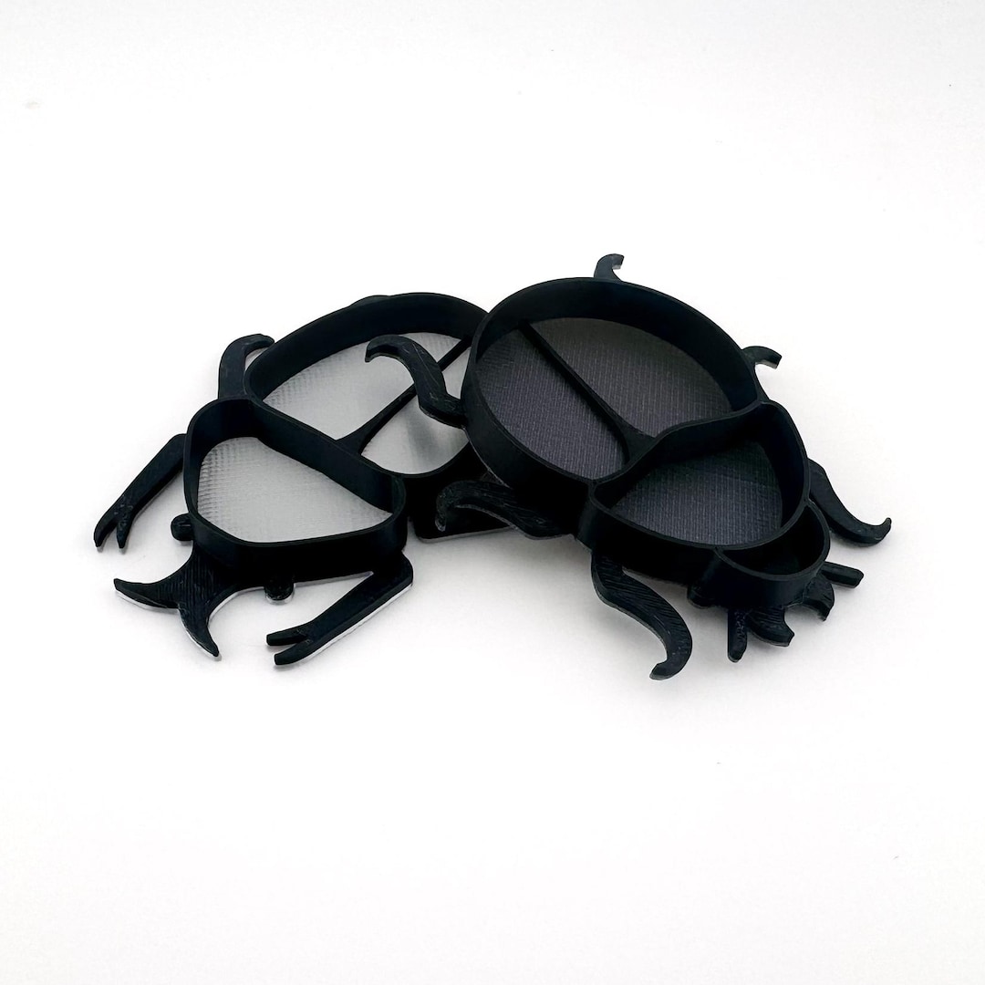 2 Pc - Rhinoceros Beetle and Shiny Dung Beetle Isopod Feeding Dishes ...