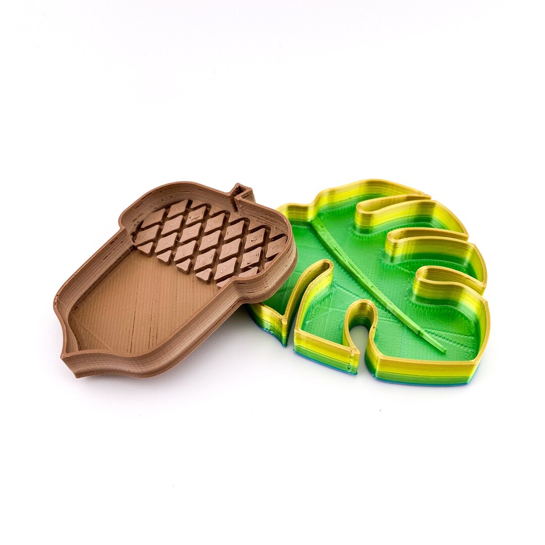 2 Pc Leaf and Acorn Isopod Feeding Dishes, Cute Shaped Reptile Dish ...