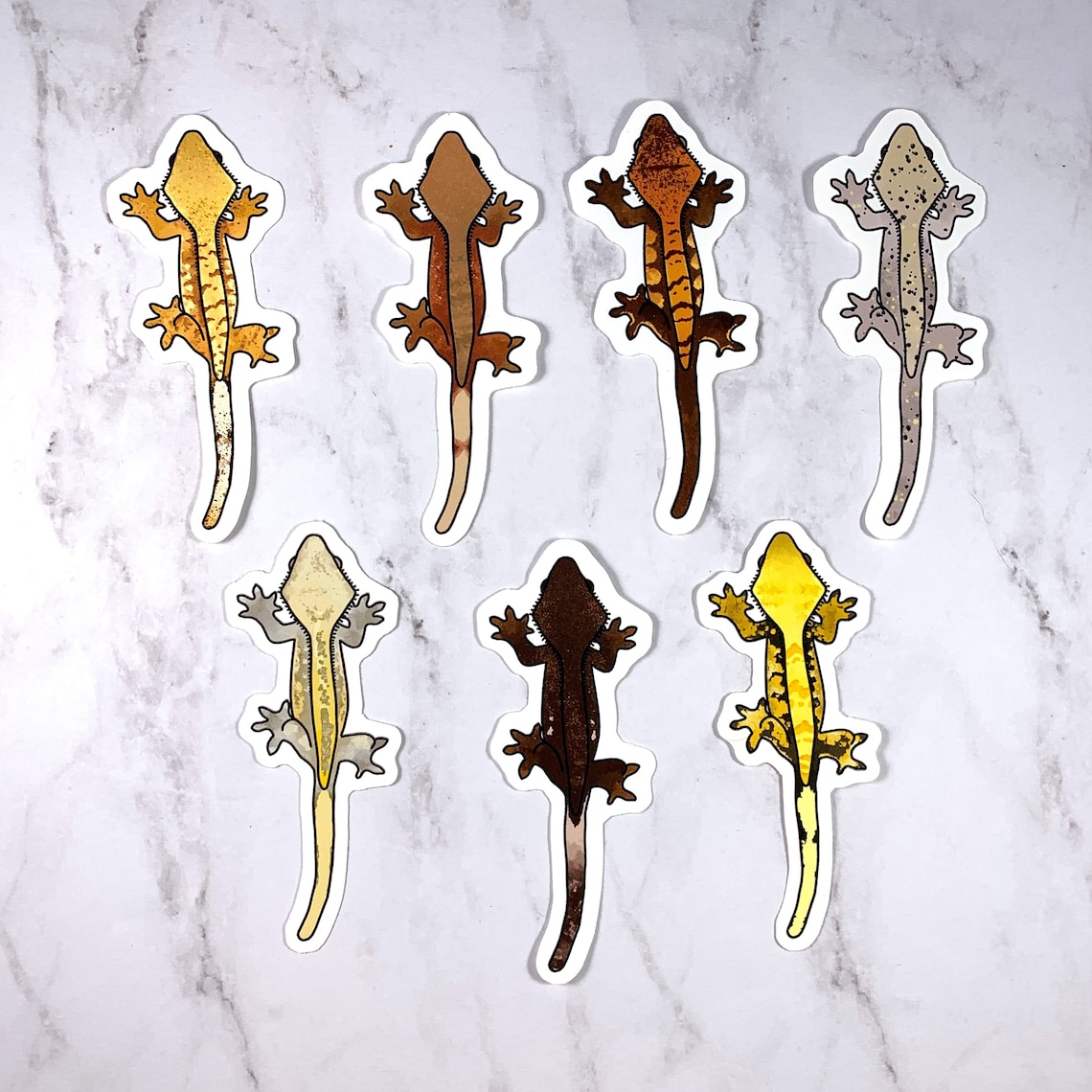 7 pcs Crested Gecko Sticker Pack A Crested Gecko Decal | Etsy