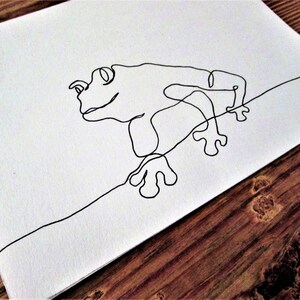 Hand Painted Original Line Art Tree Frog Unframed Minimalist Sizes 5x7 ...