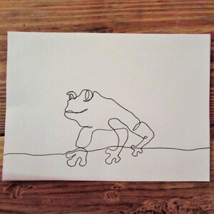 Hand Painted Original Line Art Tree Frog Unframed Minimalist Sizes 5x7 ...