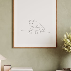 Hand Painted Original Line Art Tree Frog Unframed Minimalist Sizes 5x7 ...