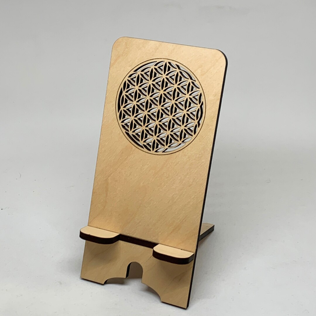 Geodesic Mandala Wood Phone Holder. Laser Cut Stand. Can Be ...
