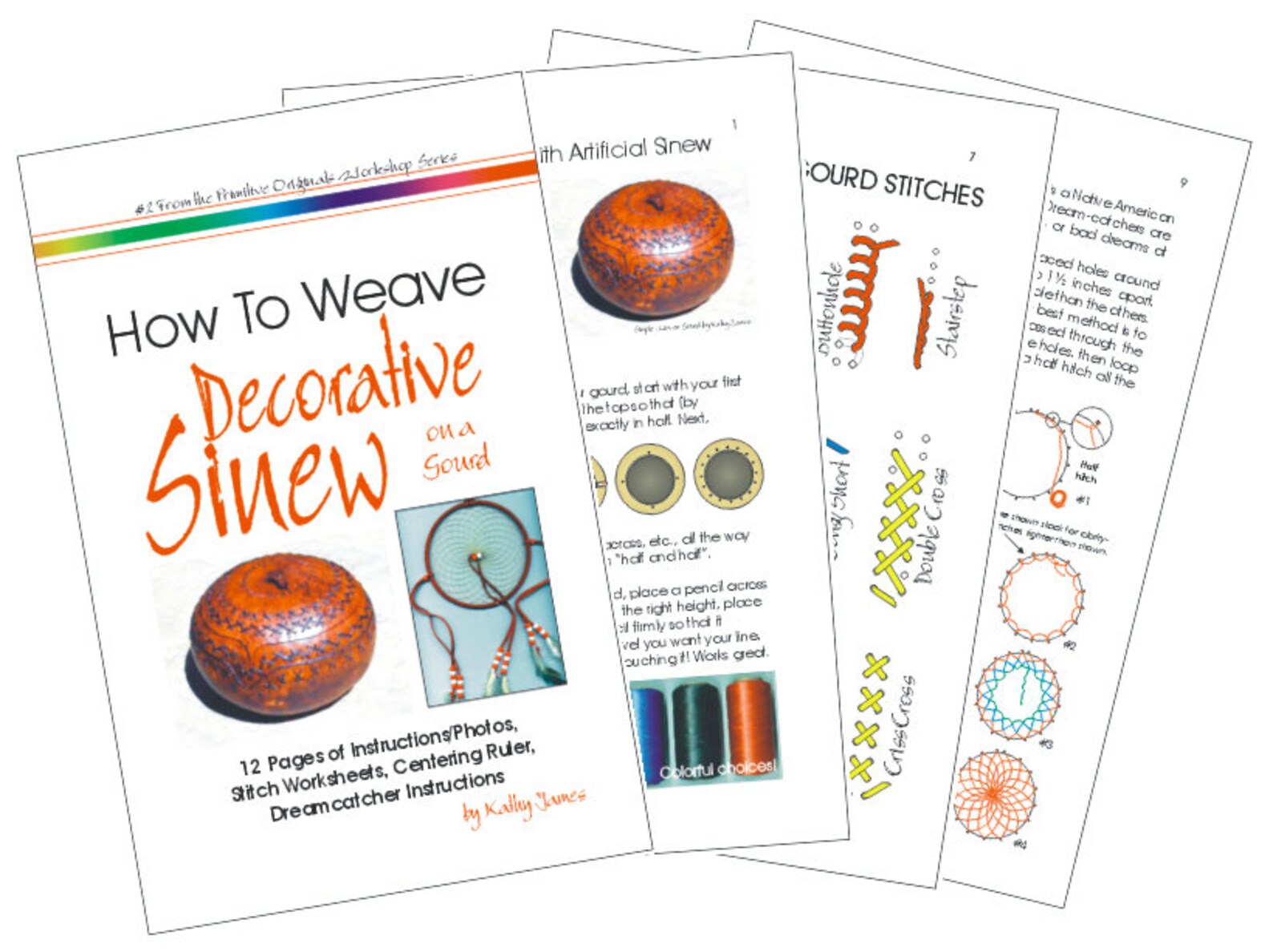 Using Sinew on a Gourd, Step-by-step. Creative Decorative Stitching ...