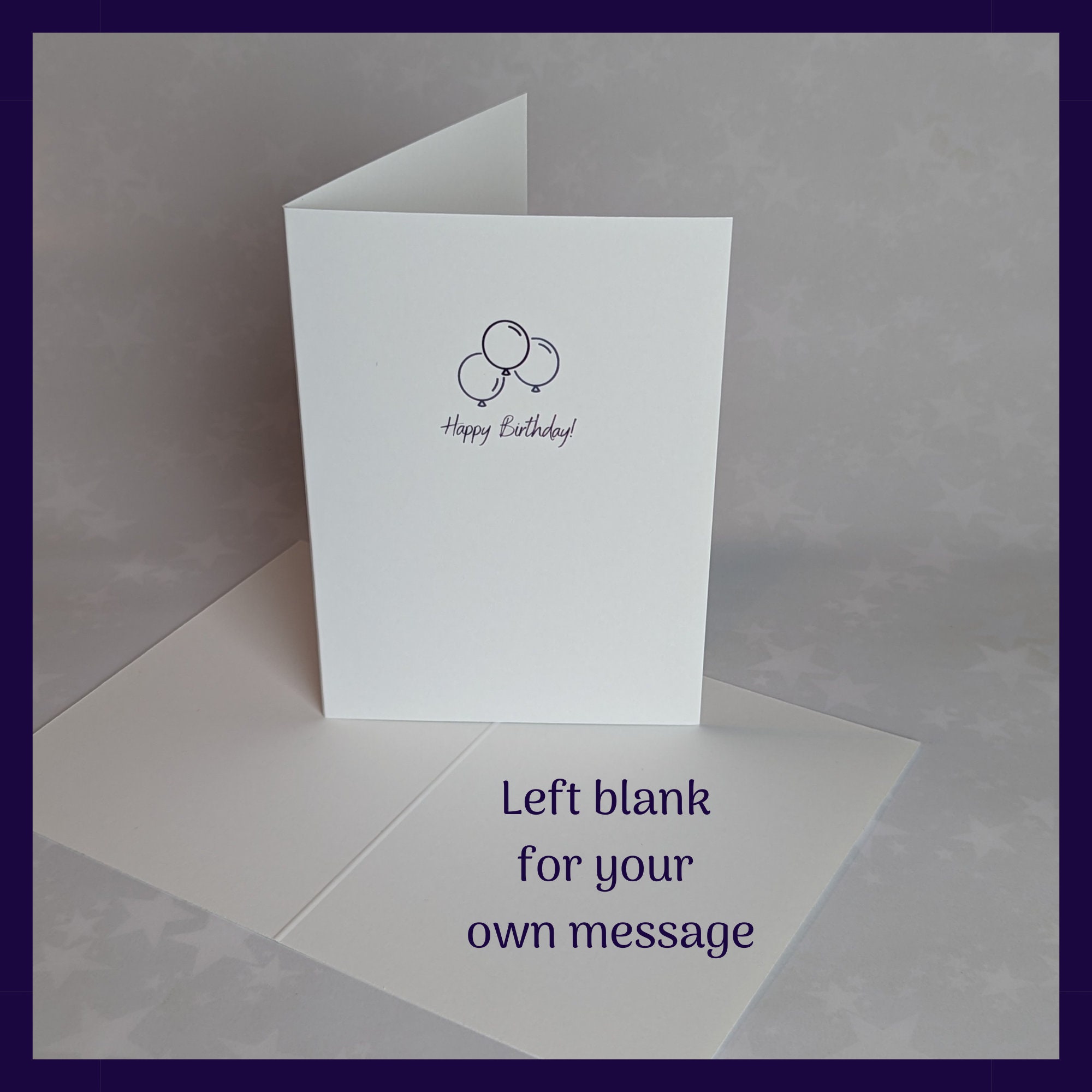 Happy Birthday Card I Minimal Birthday Card I Navy Blue Birthday Card I ...