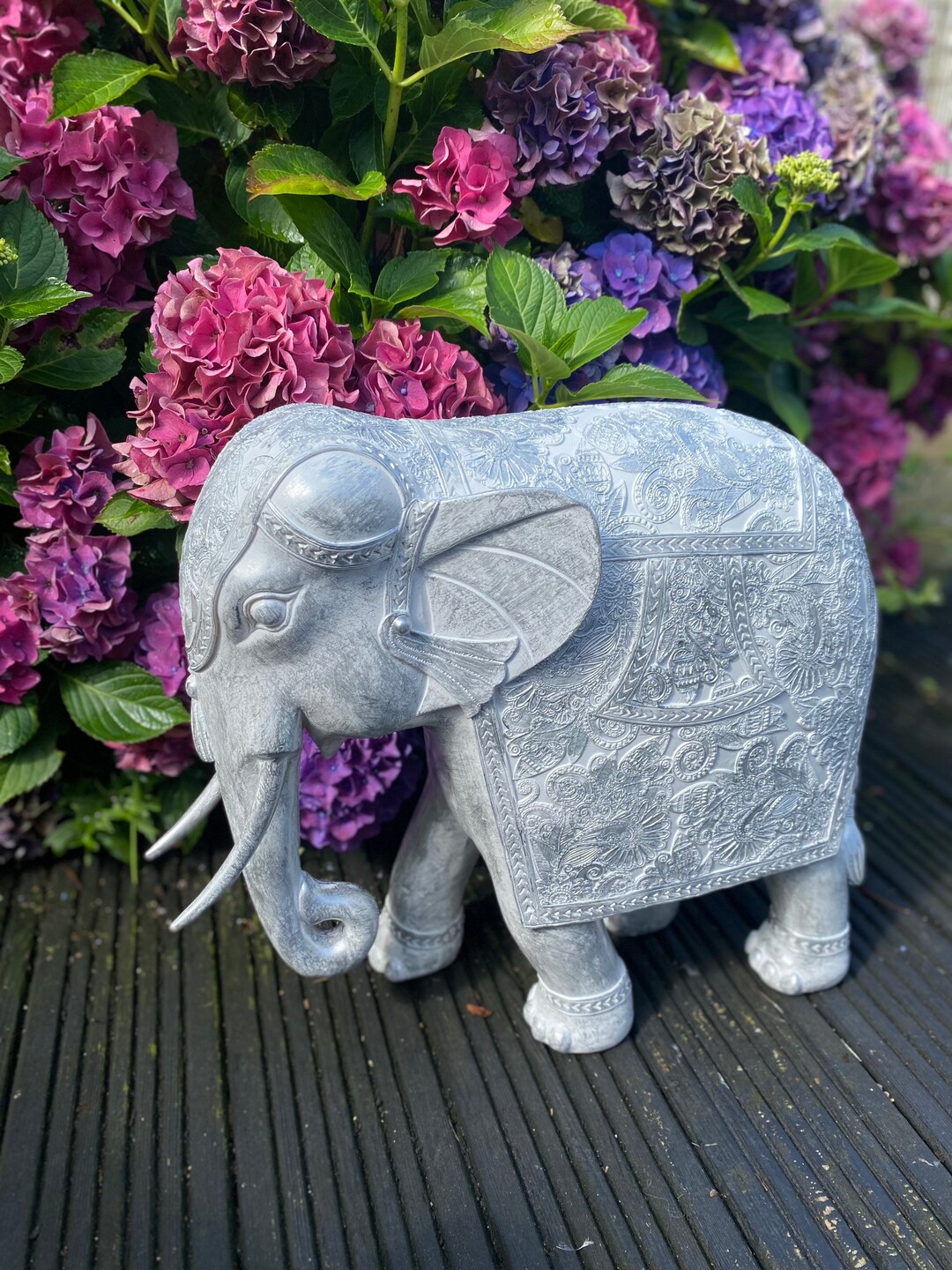 Resin White Washed Elephant 31.5cm - Etsy