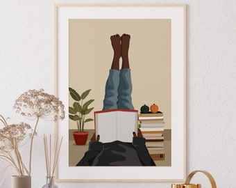 Woman Reading Poster - Etsy