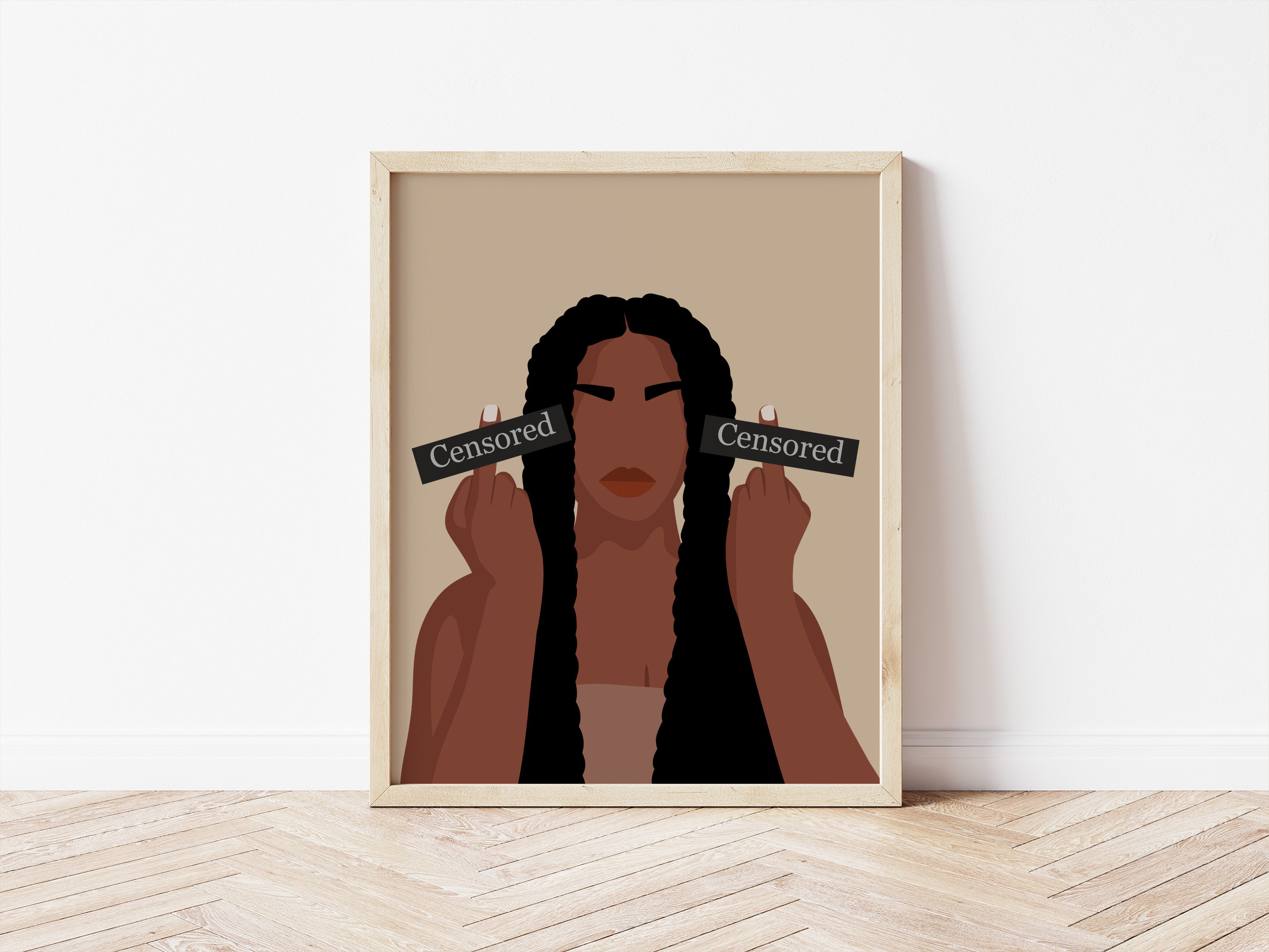 Middle Finger Art Printable Woman Art Feminist Art Black - Etsy