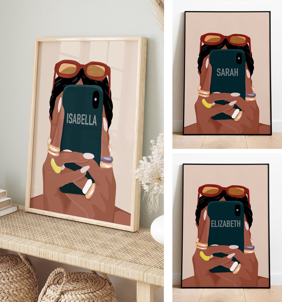 Custom Name Art | Black Girl Art, Woman Print, Custom Print, Gift Art ...
