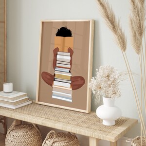 Black Girl Book Art, African American, Black Woman Print, Female Wall ...