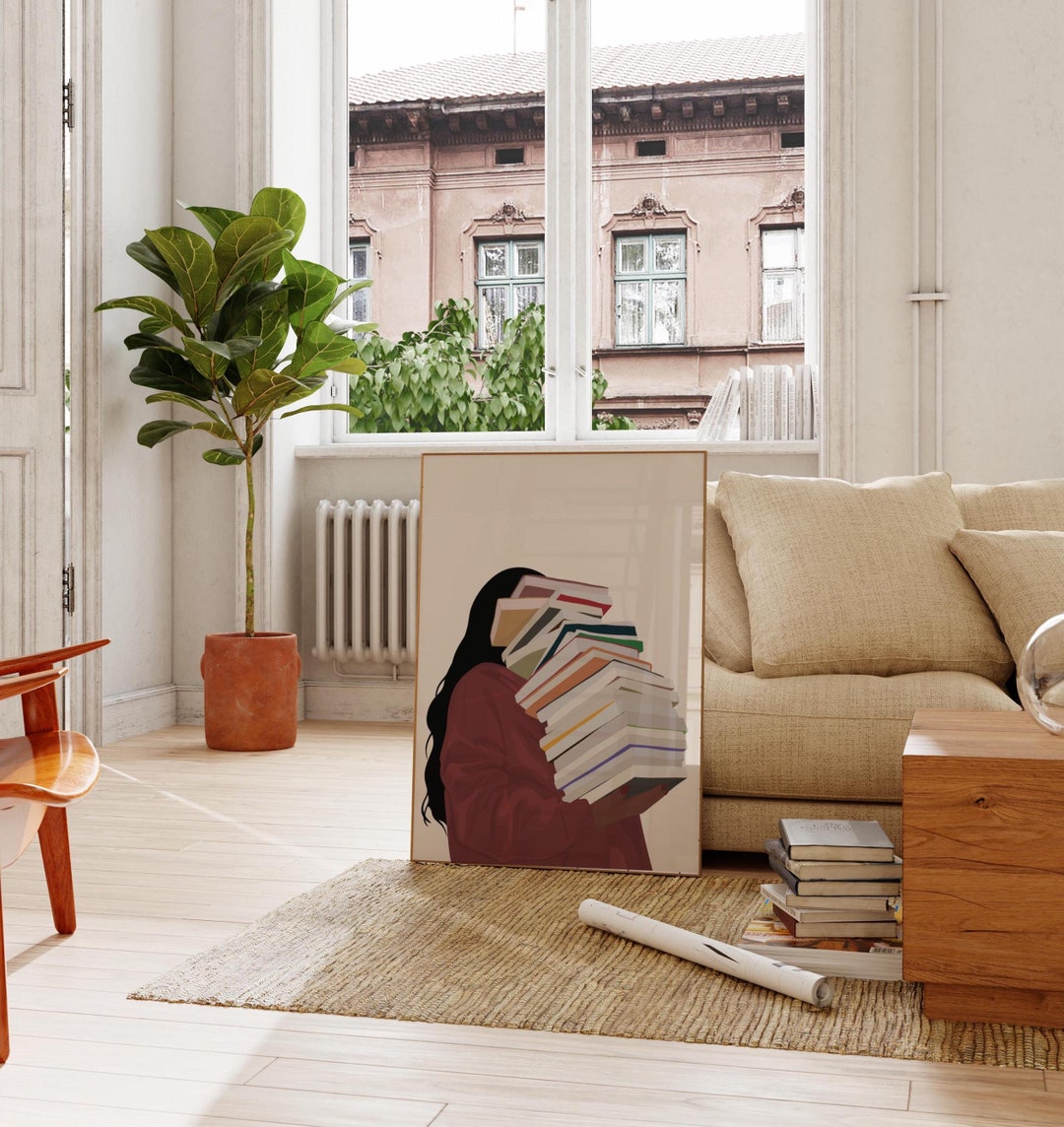 Black Girl Book Art, African American, Black Woman Print, Female Wall ...