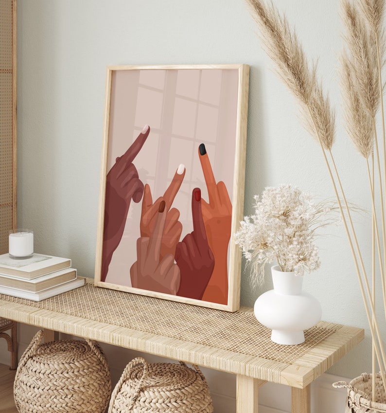 Middle Finger Wall Art DIGITAL Black Art Swearing Girl - Etsy