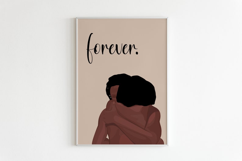 FOREVER Printable Art Black Couple Art Afro Wall Art - Etsy