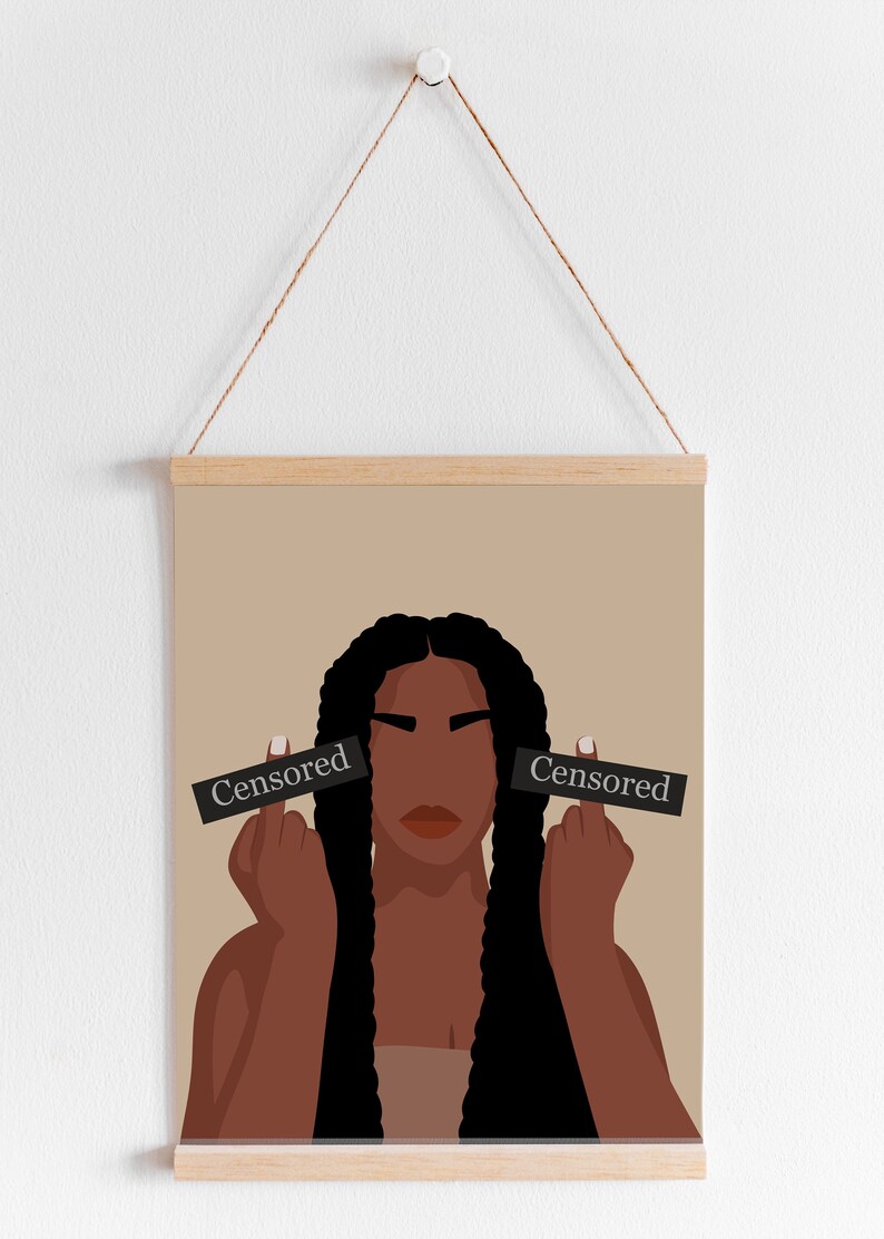 Middle Finger Art Printable Woman Art Feminist Art Black - Etsy