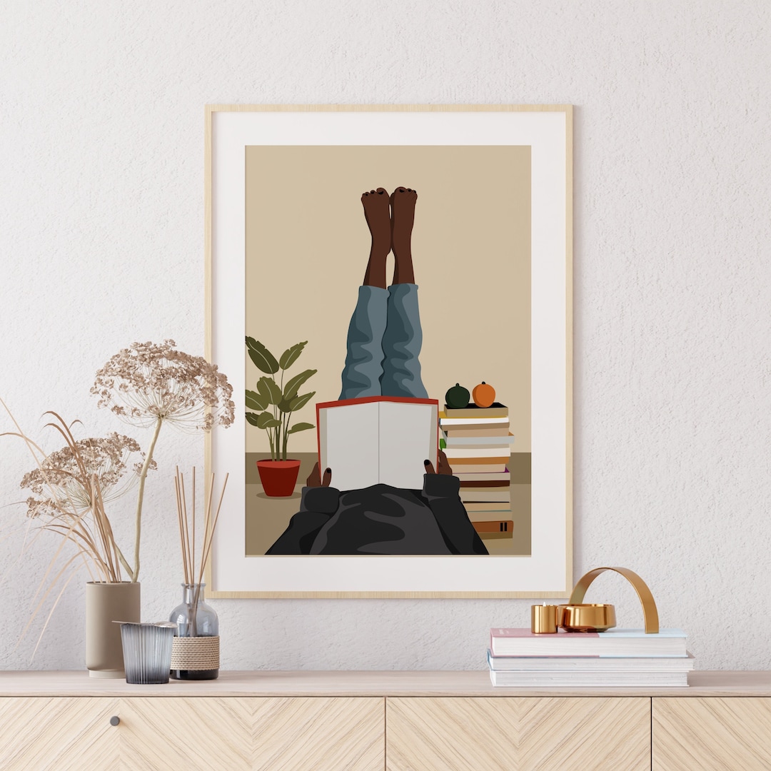 Black Woman Art, Black Girl Reading, Book Lover Art, Afro American Art ...