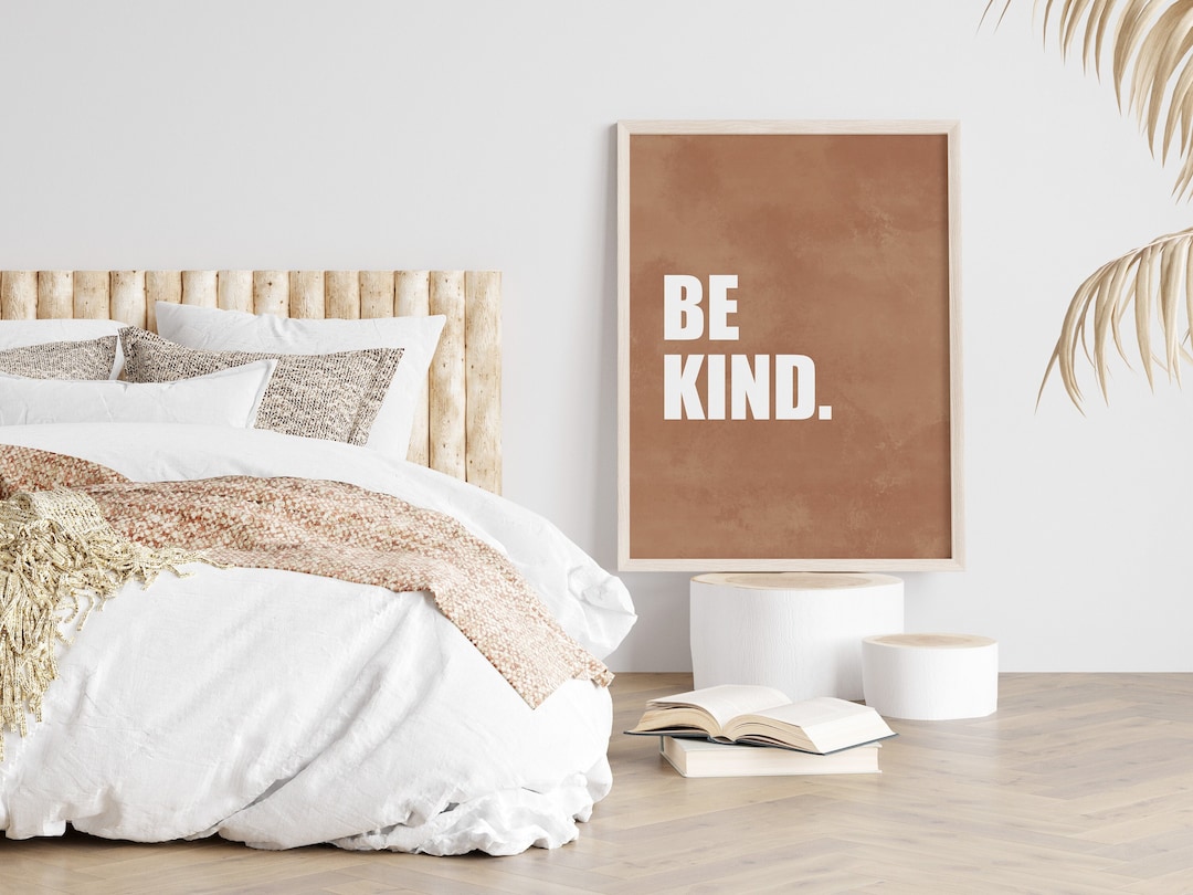 BE KIND ART, Minimalist Print, Boho Art, Digital Print, Bedroom Deco ...