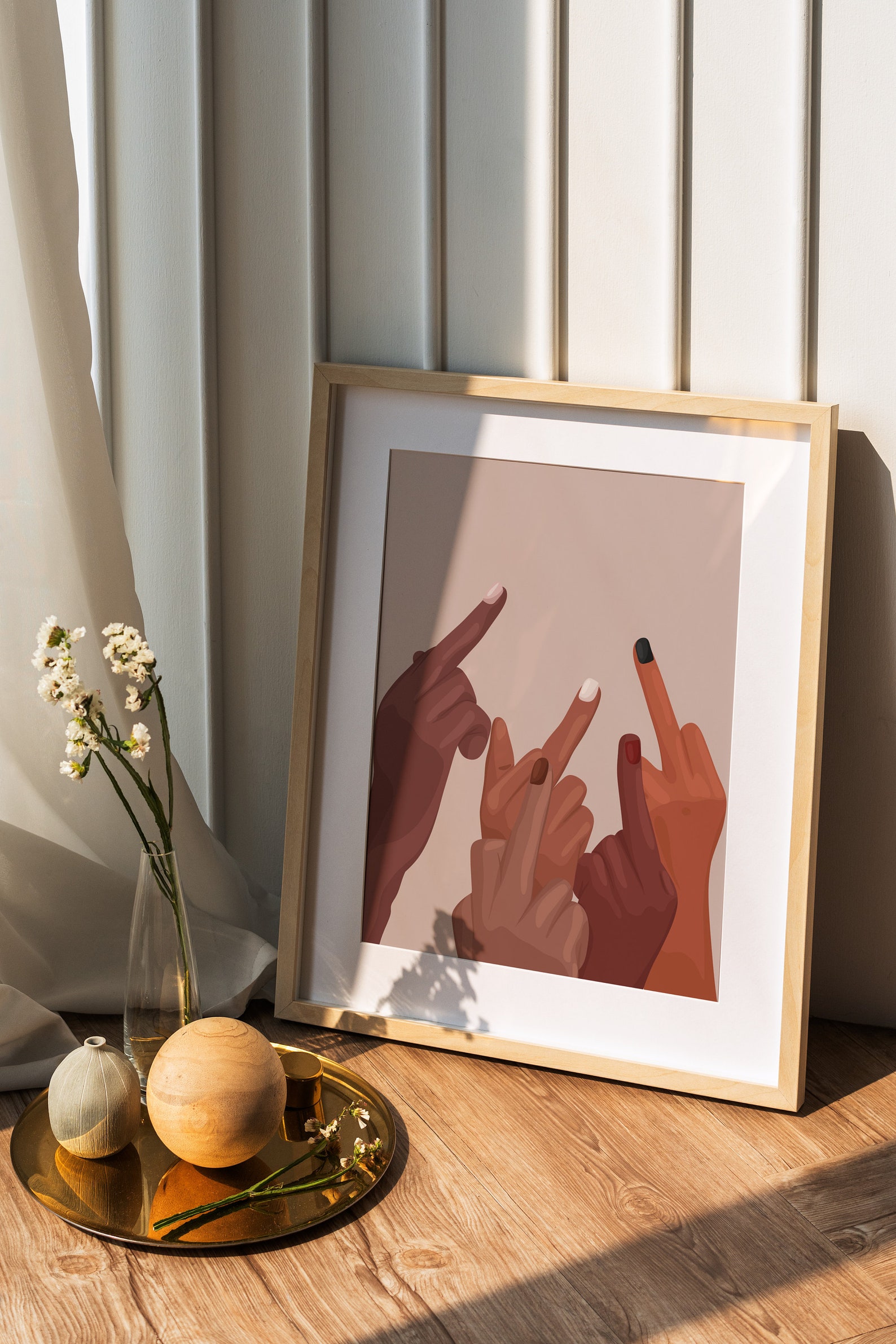 Middle Finger Wall Art DIGITAL Black Art Swearing Girl - Etsy