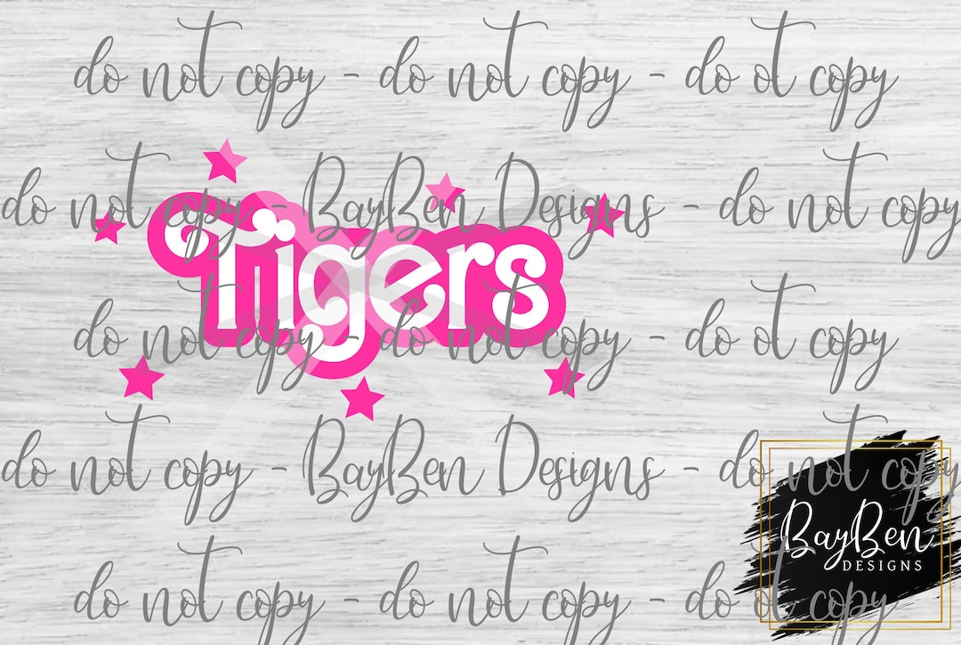 Tigers - Pink and White Inspired - Barbie Inspired - Barbie Font ...