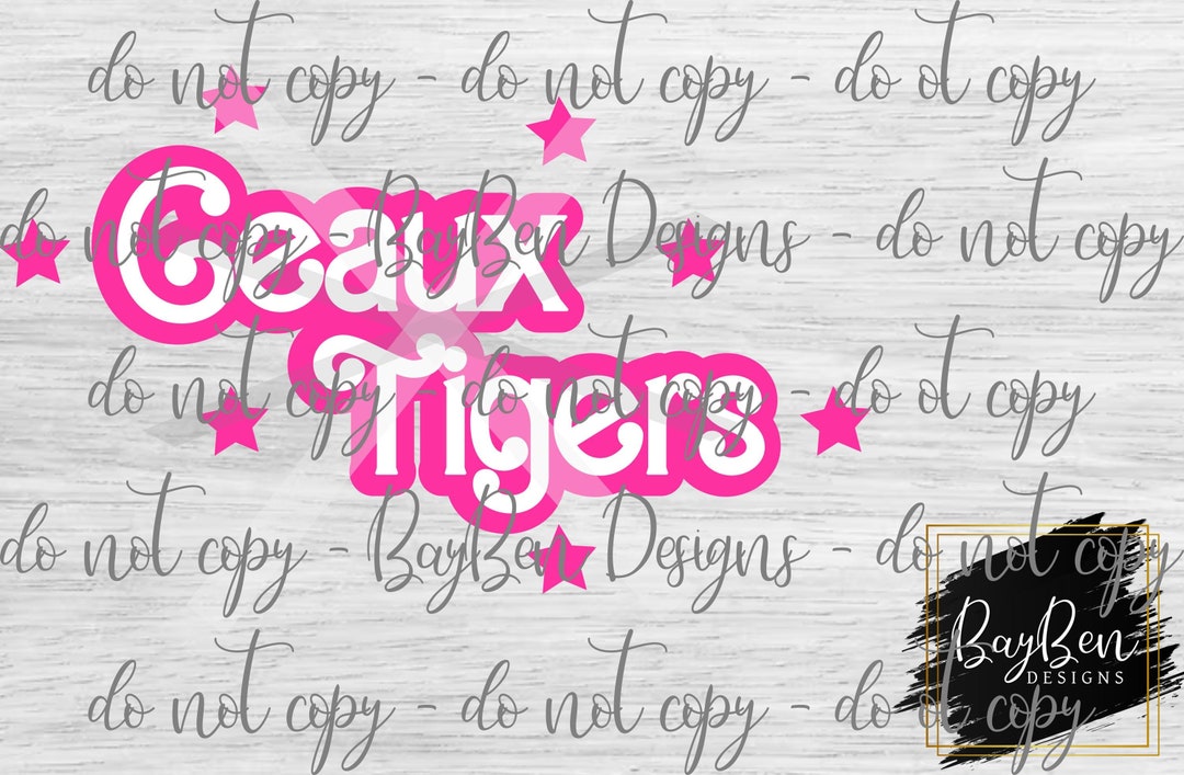Geaux Tigers Pink and White Inspired Barbie Inspired Barbie Font ...
