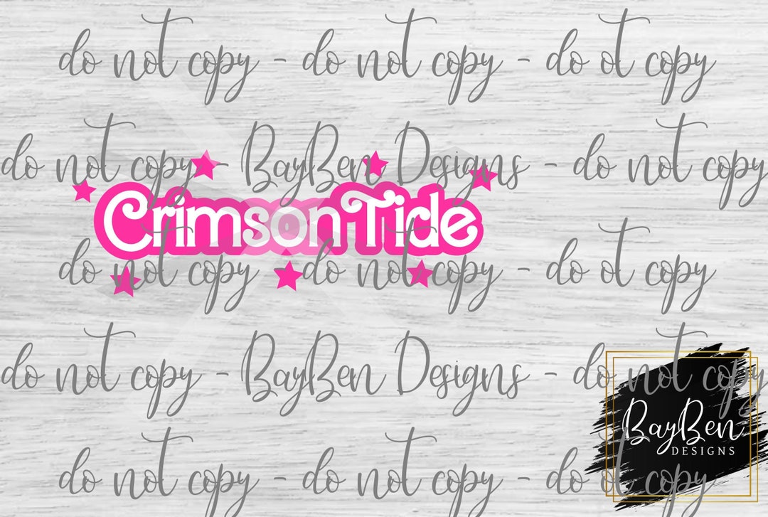 Crimson Tide - Pink and White Inspired - Barbie Inspired - Barbie Font ...