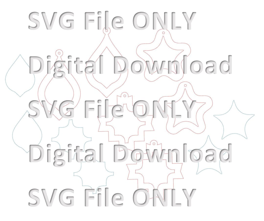 SVG Laser Cut File for Inlay Earrings - 3 Shapes With Two Different ...