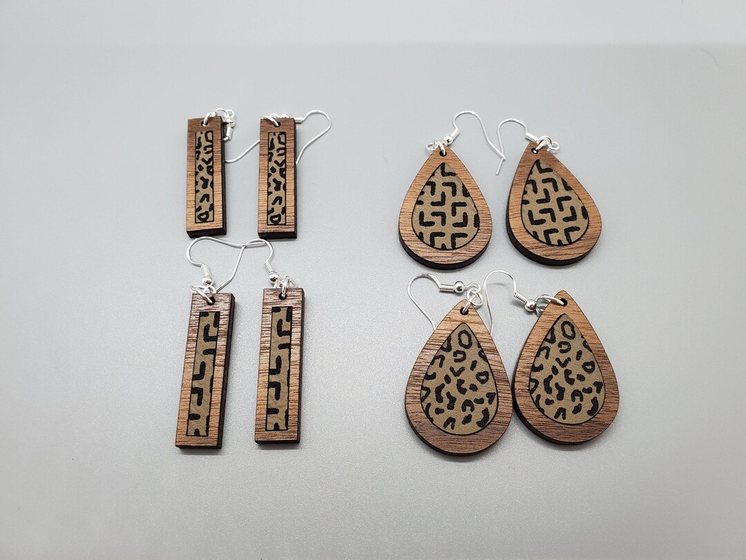 SVG Laser Cut File for Inlay Earrings With Leopard Print and Bonus ...