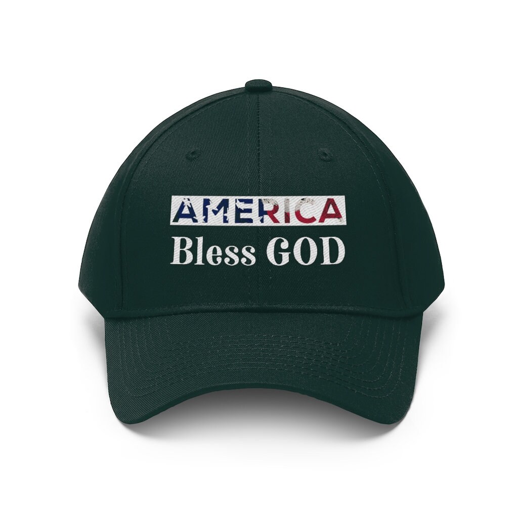 America Bless GOD, Embroidered Hat, God Bless America Hat, Twill Cap ...