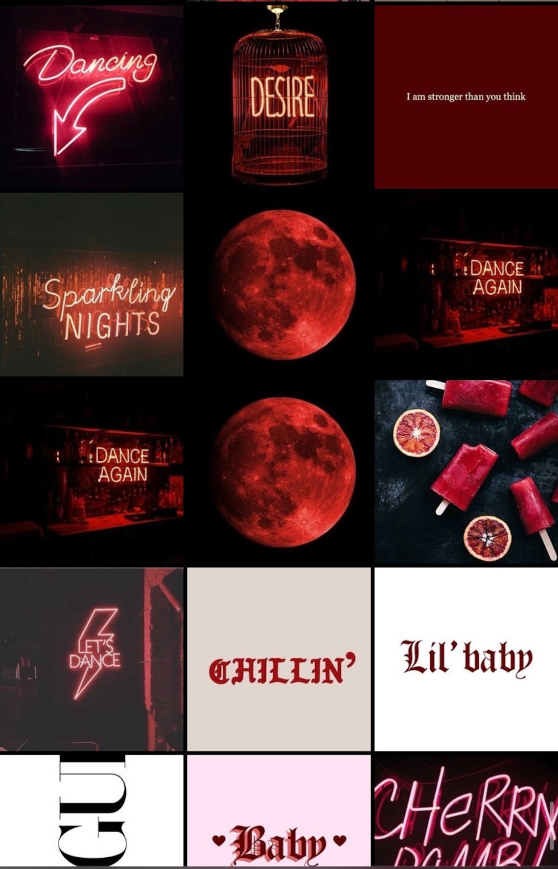 VSCO/ Aesthetic Red Picture Collage - Etsy